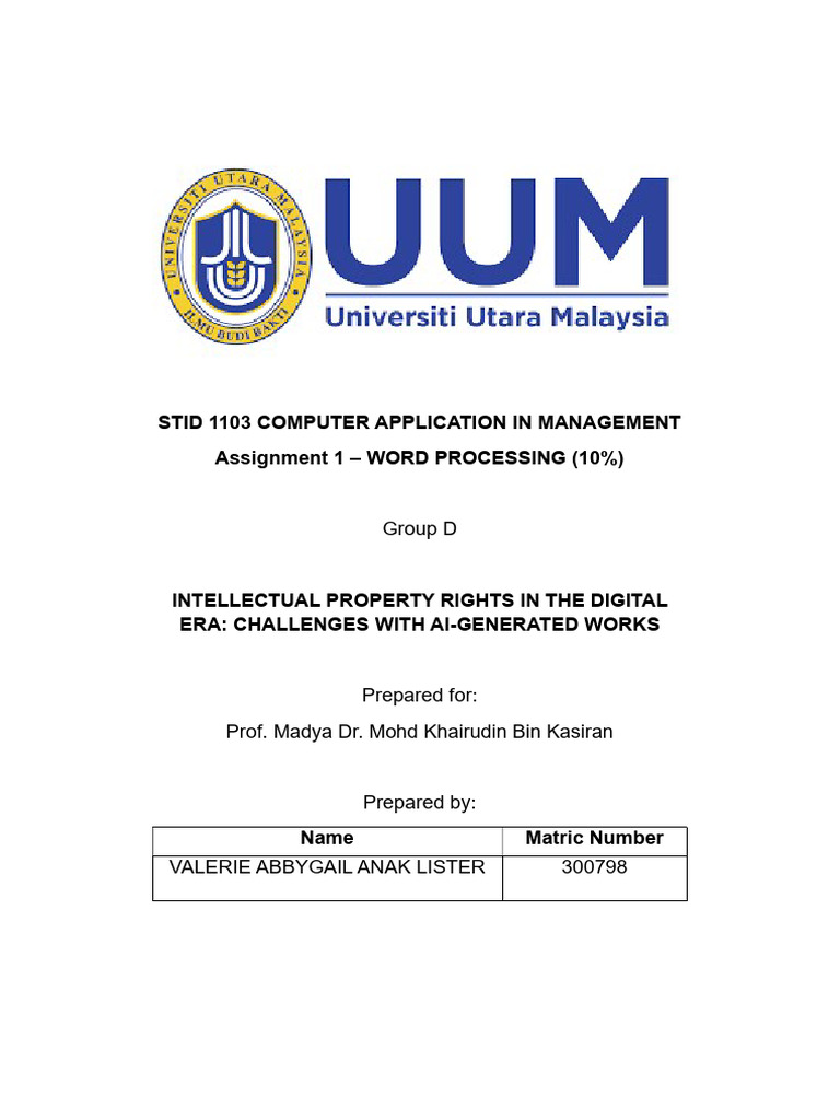 300798_stid VALERIE ABBYGAIL LISTER | PDF | Intellectual Property | Copyright Infringement