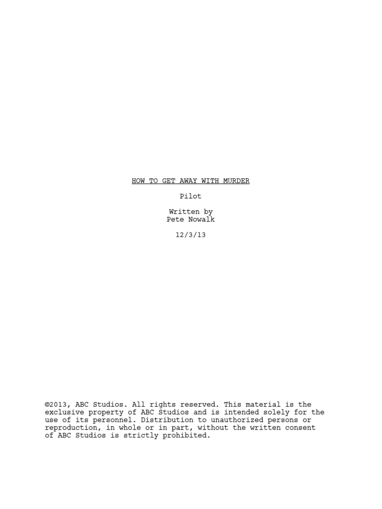 How to Get Away with Murder: Pilot Script | PDF