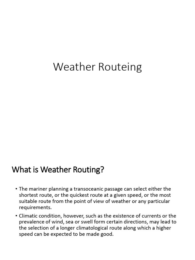 Weather Routeing | PDF | Ships | Sea