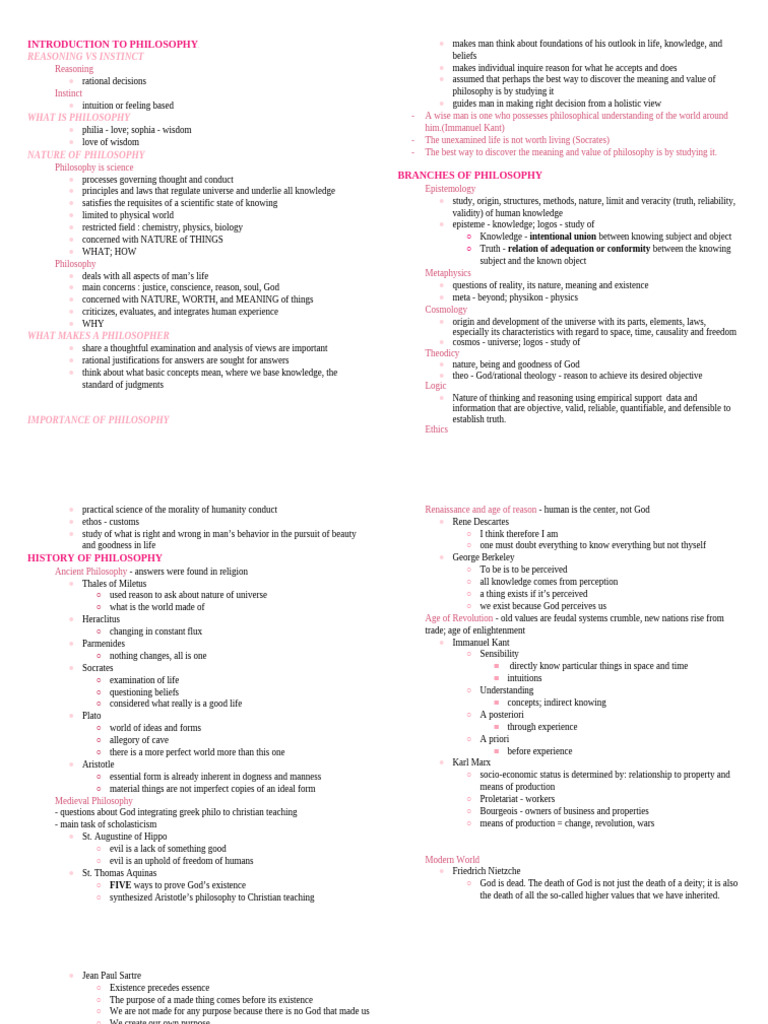 Philosophy Term 1 | PDF | Reason | Knowledge