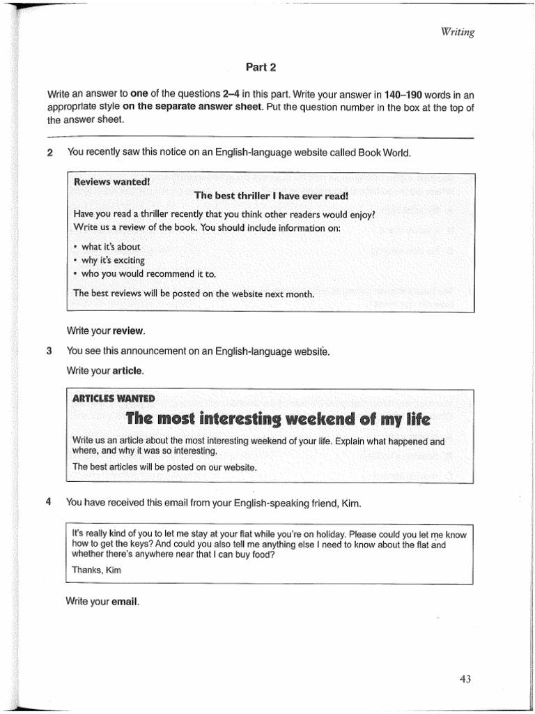 B2 Writing Test - Test 2 | PDF