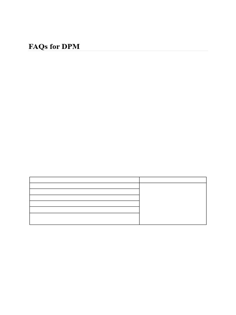 2025 FAQs for DPM | PDF