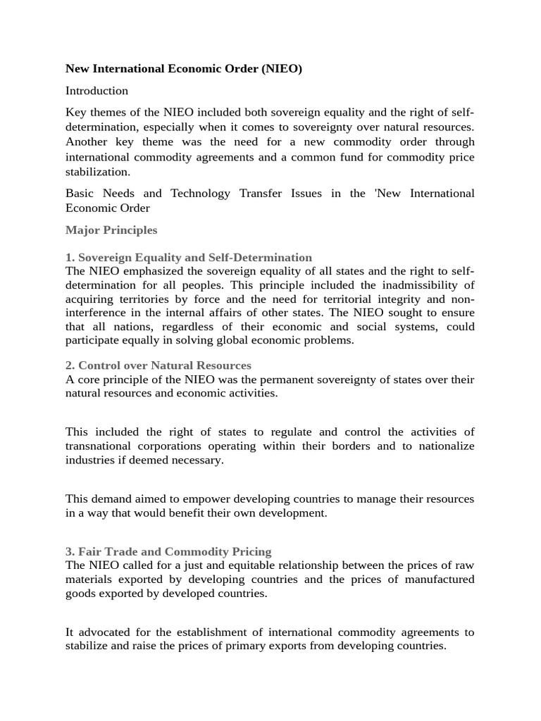 New International Economic Order Revised | PDF | Governance | Global ...