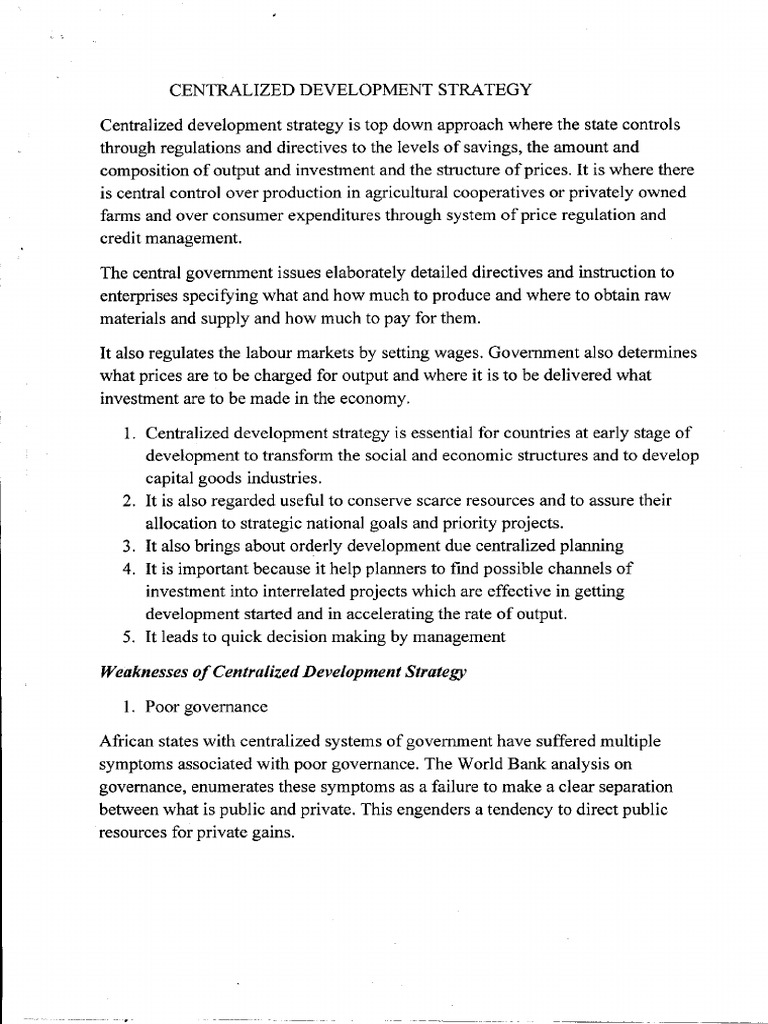 Centralised Development Strategy | PDF