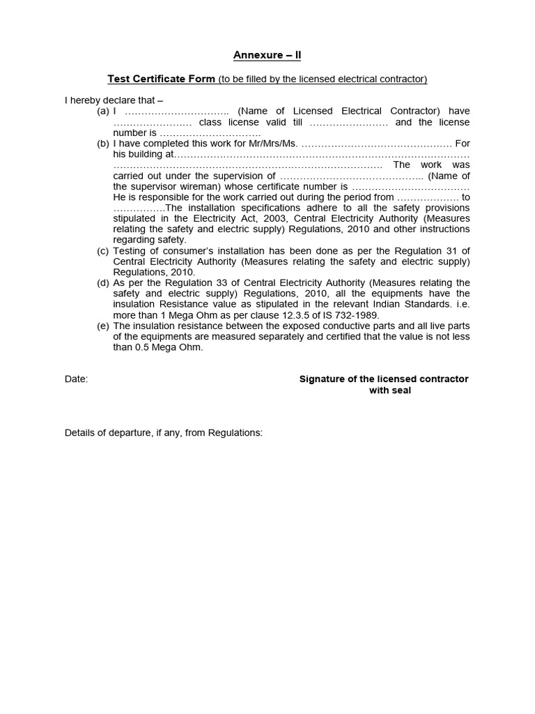 Test Certificate | PDF