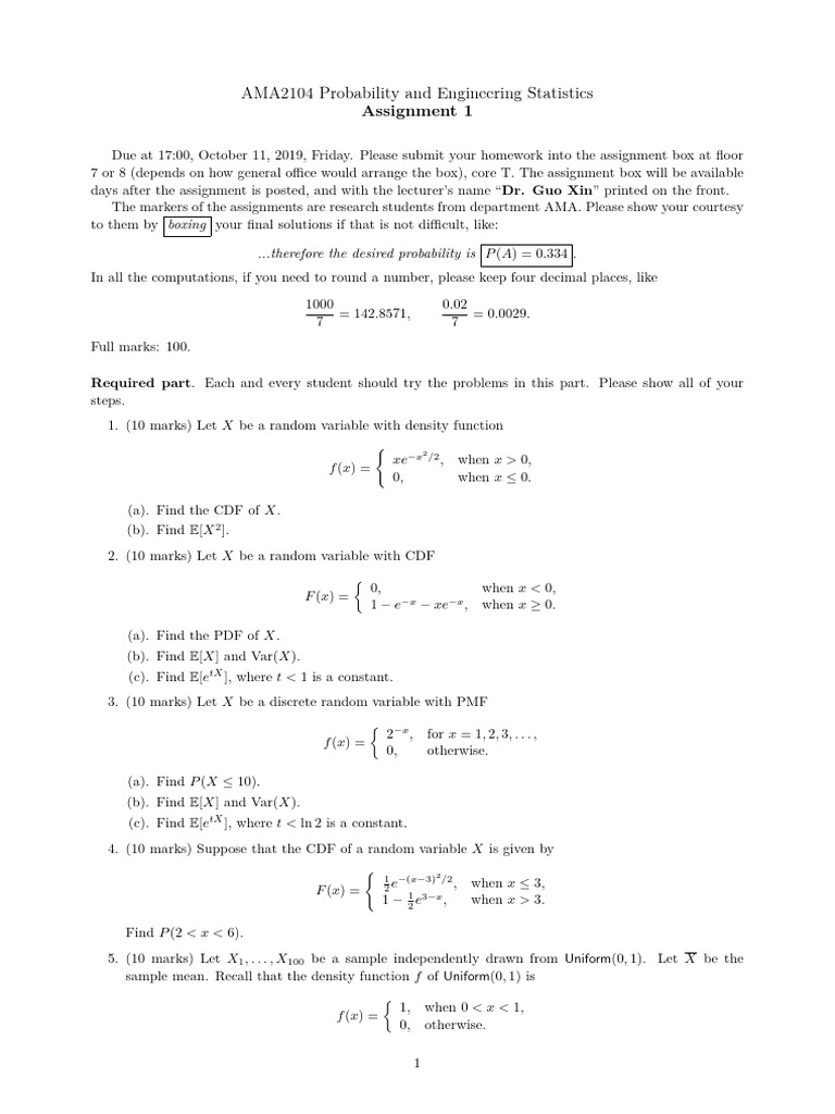 06_assignment1 | PDF | Normal Distribution | Probability Density Function