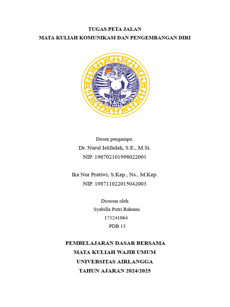 Tugas Road Map (Peta Jalan) mata kuliah KPD universitas Airlangga | PDF