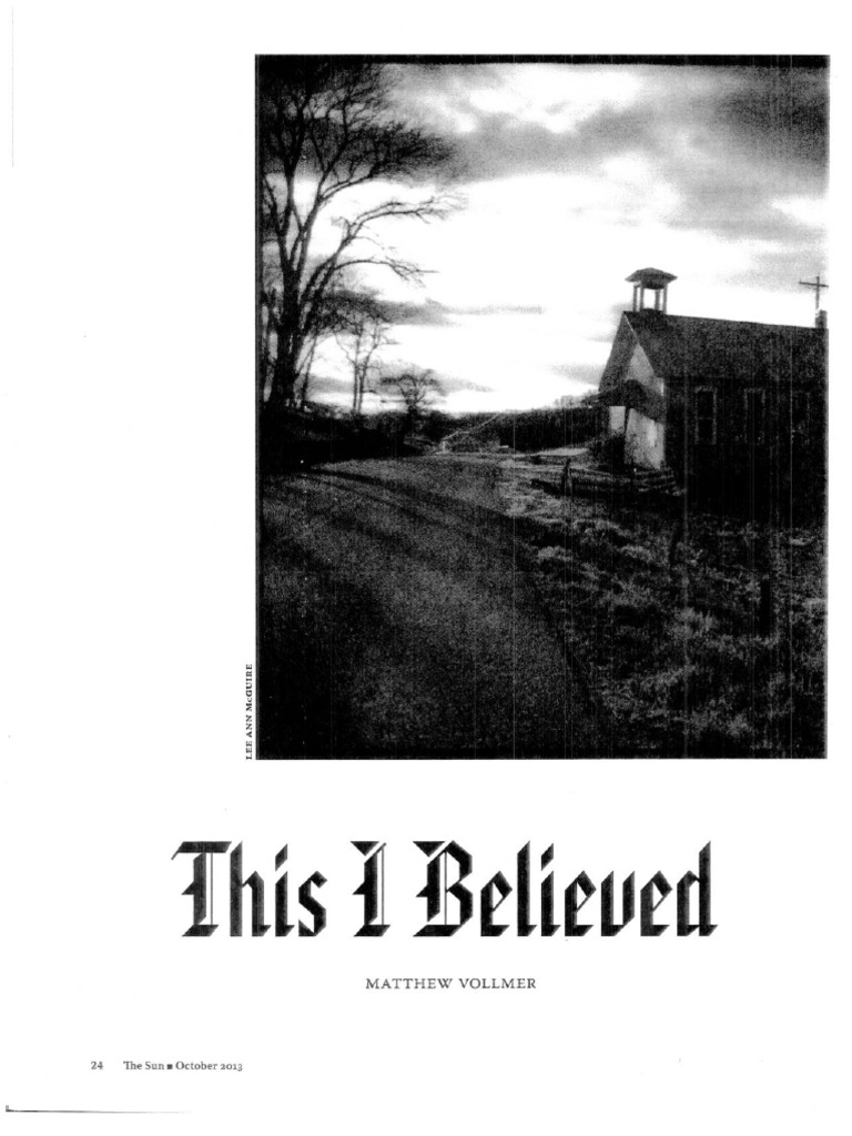 "This I Believed" by Matthew Vollmer | PDF
