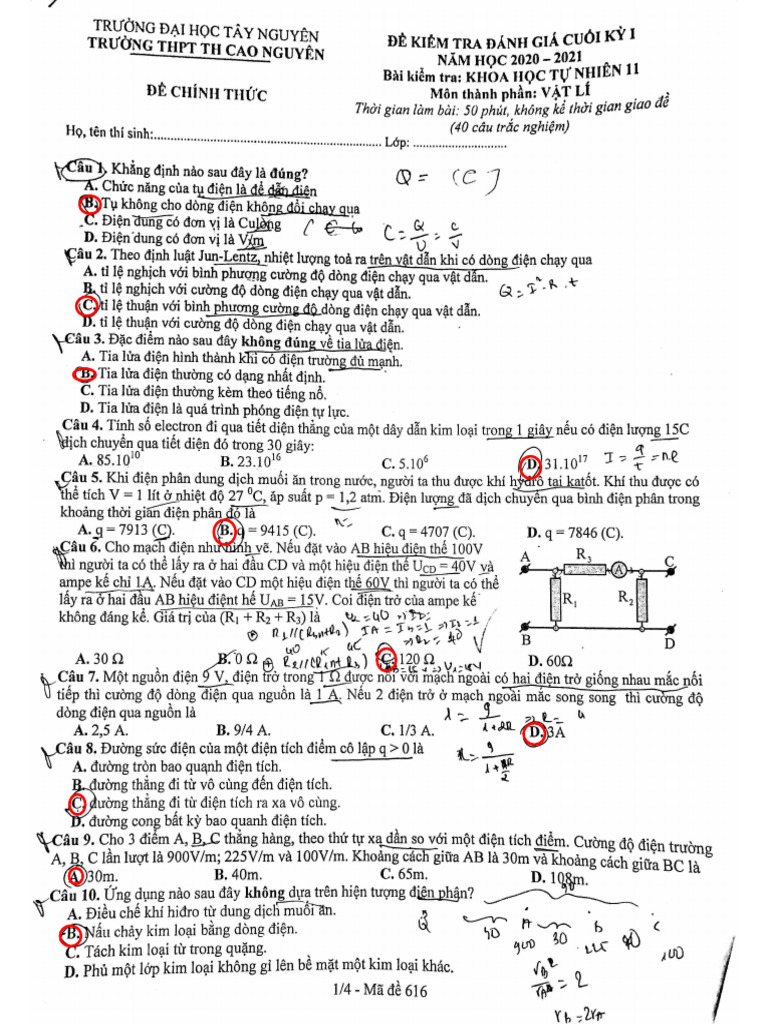 Hk1-vật-lý-11 | PDF