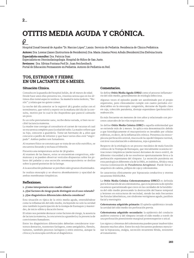 2 Otitis Media Aguda Pediatria en Red 1-306-310 | PDF | Meningitis | Oído