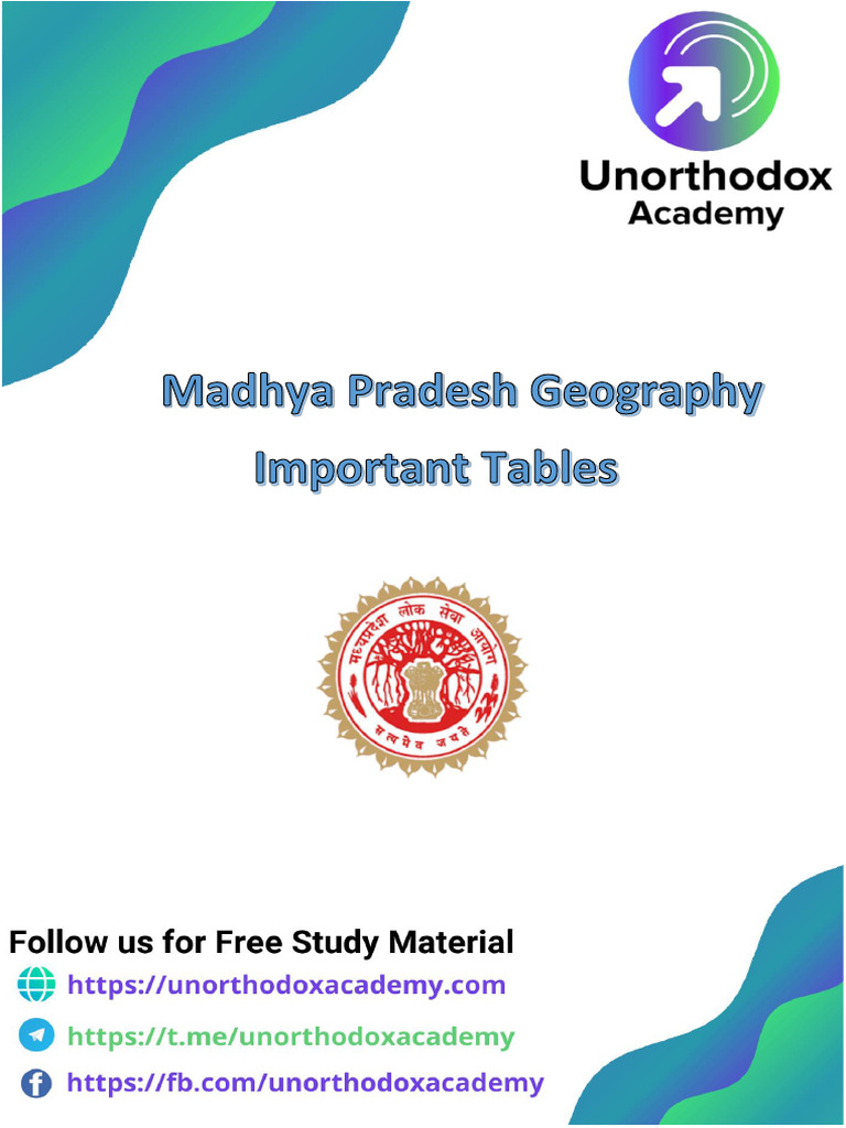 MP Geography IMP Tables Unorthodox Academy E | PDF | Minerals