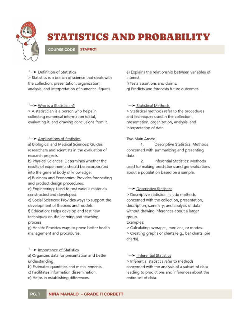 Statistics and Probability | PDF | Statistics | Sampling (Statistics)