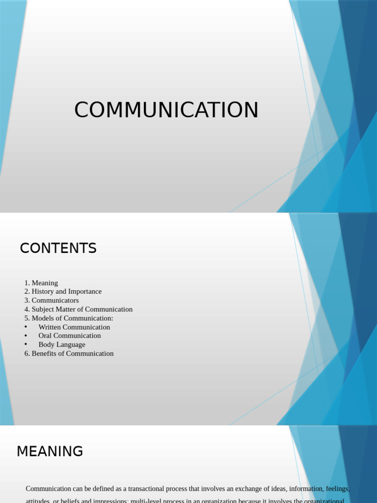 Communication - Unit 1 | PDF | Communication | Cognition