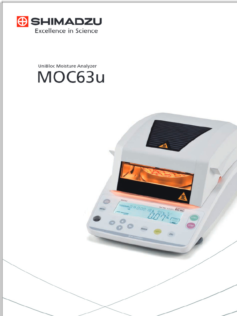 Shimadzu Unibloc Moisture Analyzer - MOC63u Series - PDF Catalogue | PDF