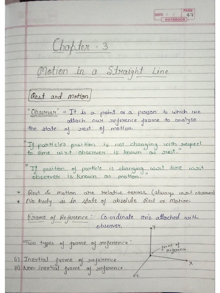 Motion in Straight Line | PDF