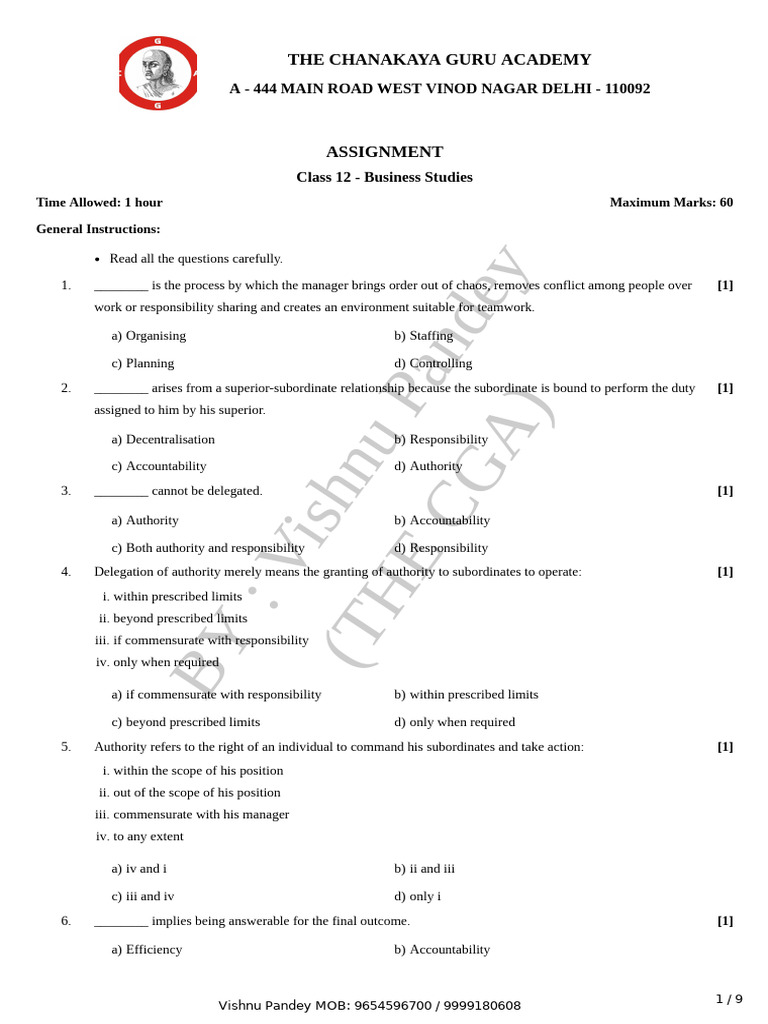 Assignment 1 Ch 5 | PDF | Organizational Structure | Decentralization