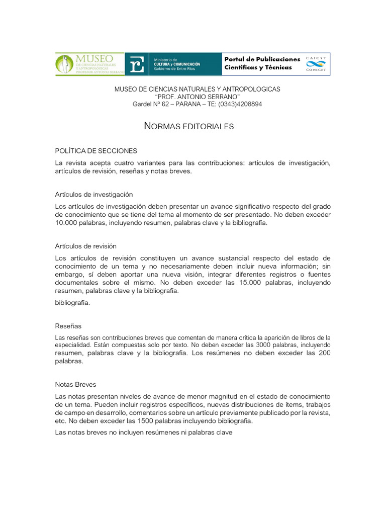 Normas Editoriales RAMER | PDF | Citación | Acceso abierto