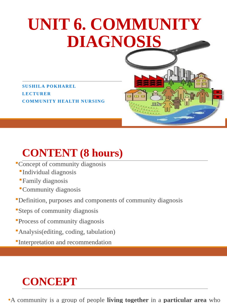 UNIT 6 Community Diagnosis | PDF | Survey Methodology | Medical Diagnosis