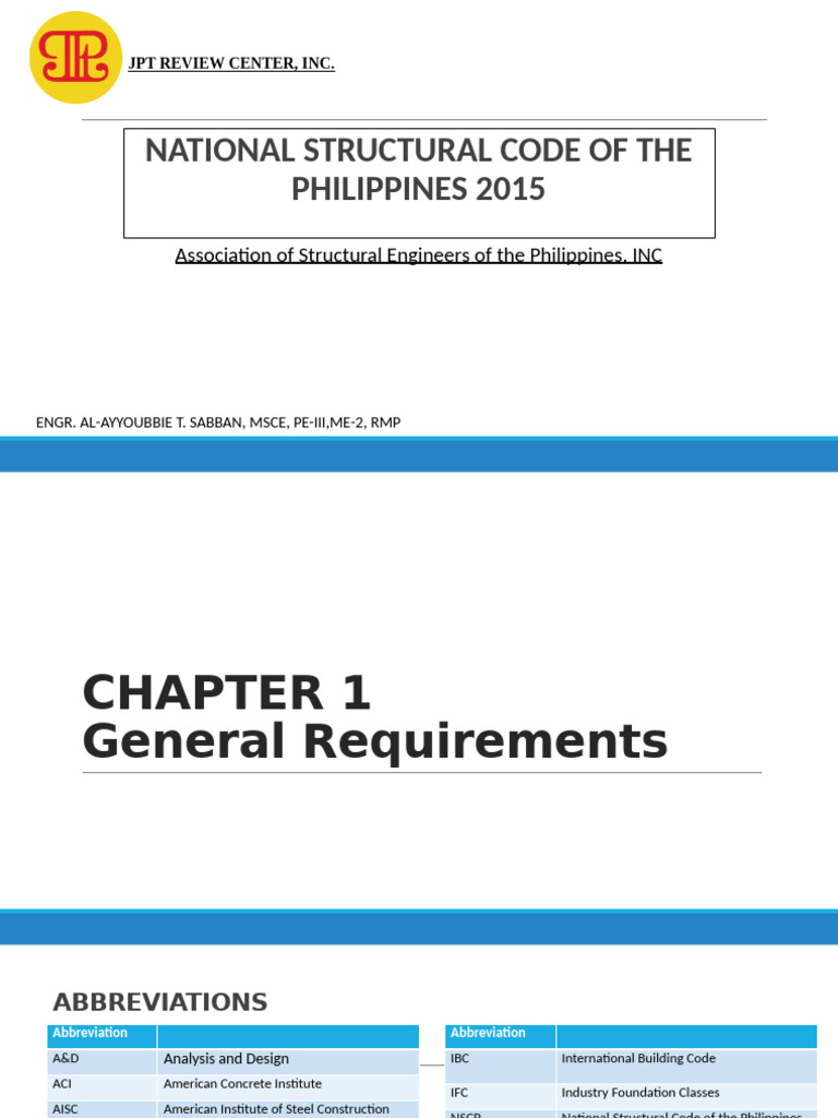NSCP 2015: General Requirements & Definitions | PDF | Framing ...