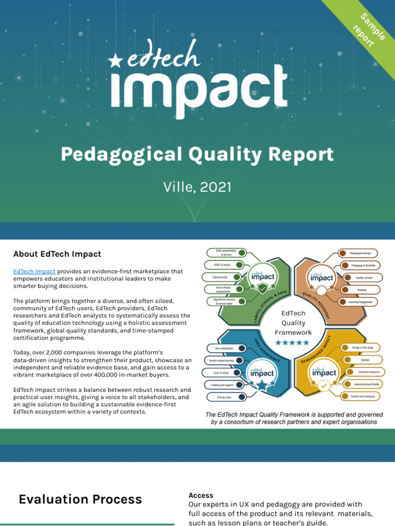 EdTech Impact - Pedagogical Quality Report - Ville | PDF ...