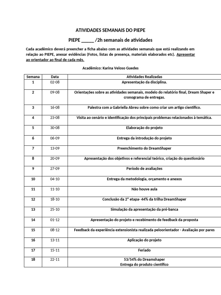 Ficha de PIEPE 3 | PDF