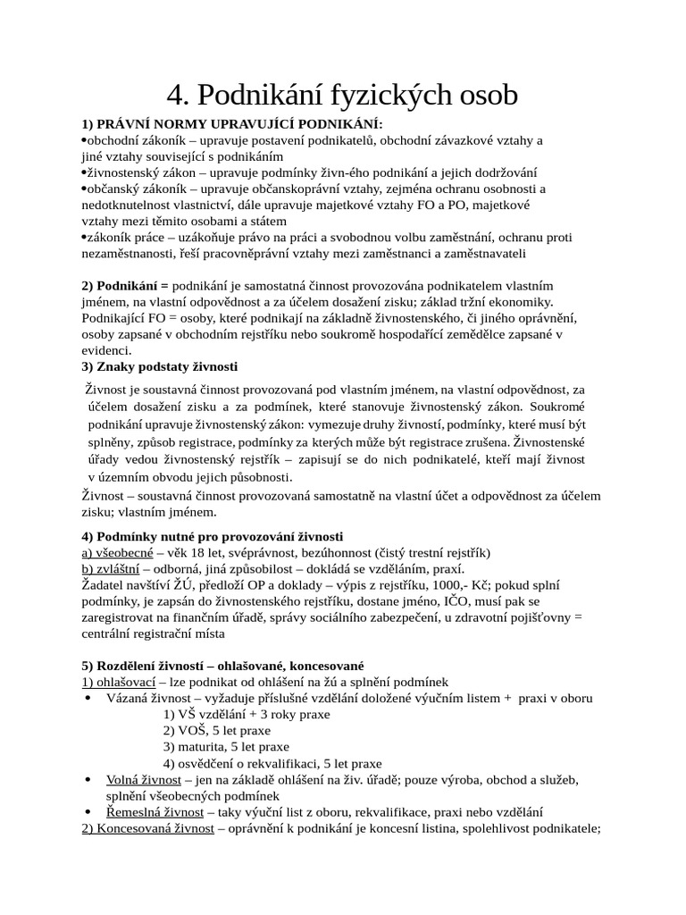 4. podnikání FO | PDF