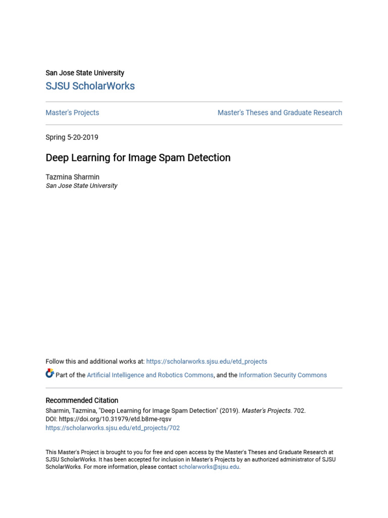 Deep Learning For Image Spam Detection | PDF | Email Spam | Receiver Operating Characteristic