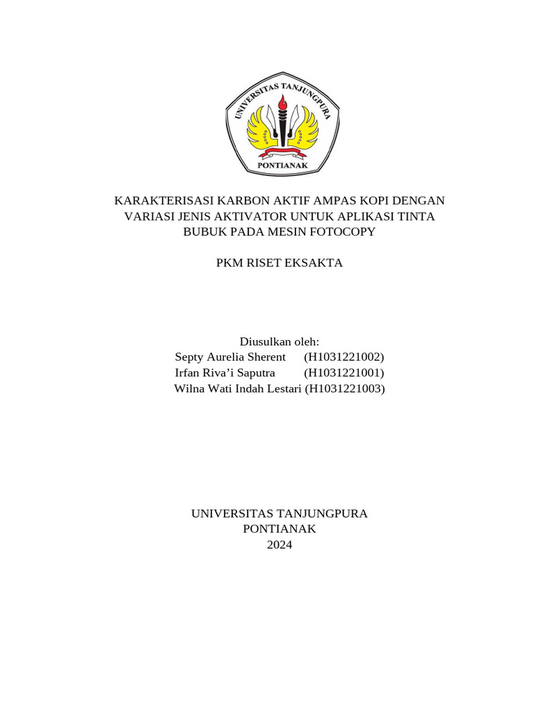 Karbon Aktif Ampas Kopi untuk Tinta | PDF