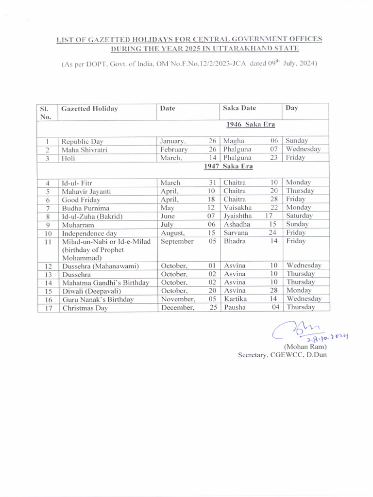 gazetted-holidays2025 (1) | PDF