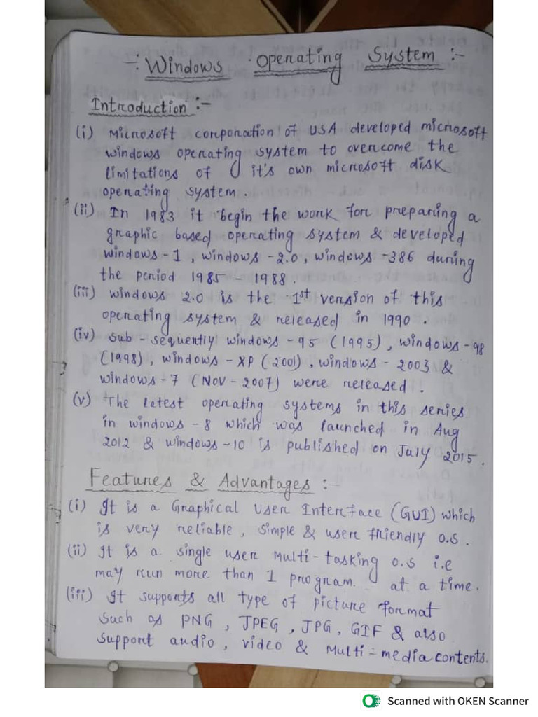Windows O.S Note | PDF