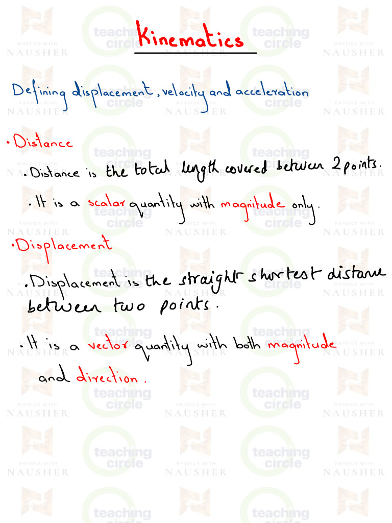KINEMATICS PART 1 | PDF | Velocity | Acceleration