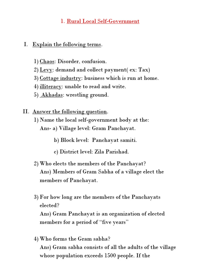 Ral Local Self Government | PDF