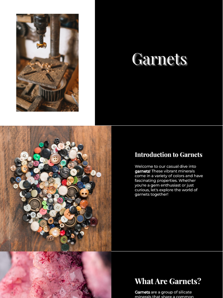 Garnet Guide: Colors, Types, Uses | PDF | Jewellery Components | Mineralogy