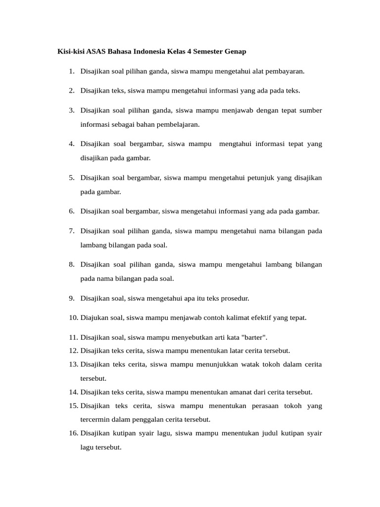 Kisi Kisi Bindo | PDF