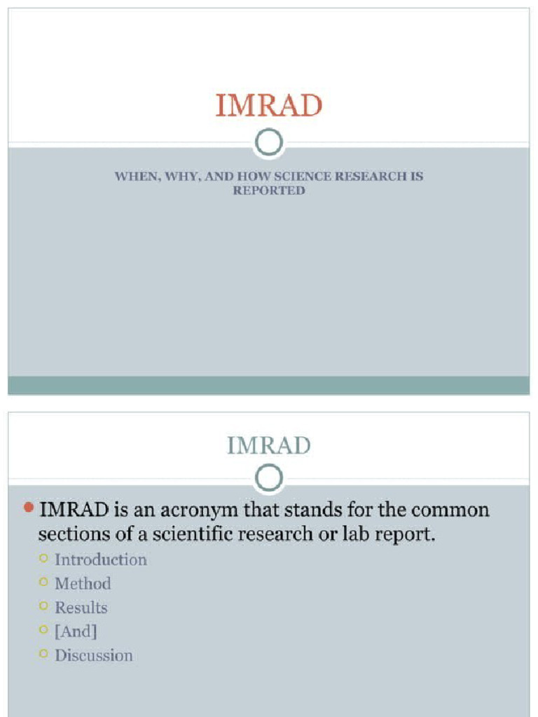IMRAD | PDF