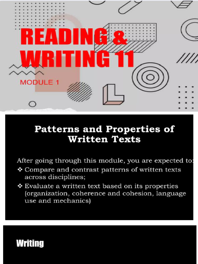 Reading and Writing 1 | PDF