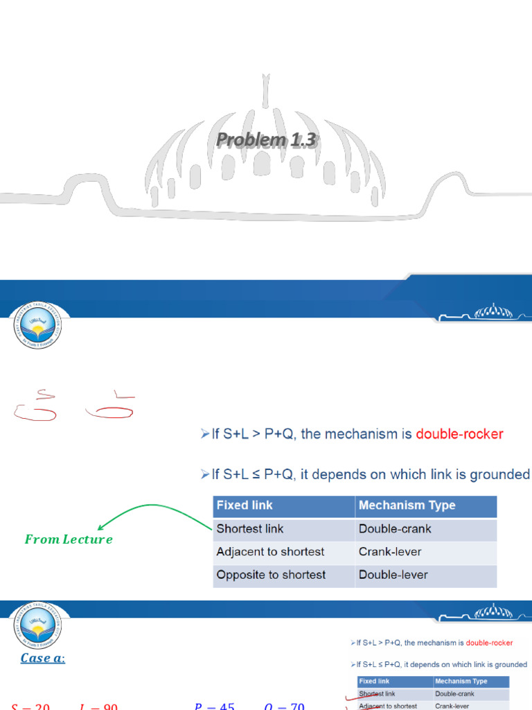 Grashof Condition and Mechanism Analysis | PDF | Mechanical Engineering ...