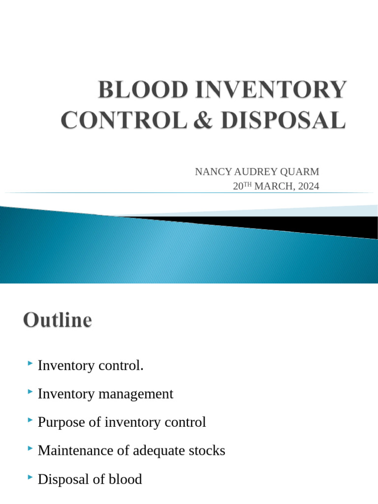 Inventory Control, Storage & Disposal | PDF | Inventory