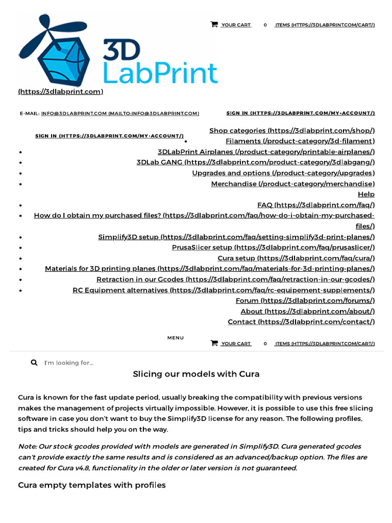 Slicing Our Models With Cura - 3DLabPrint | PDF