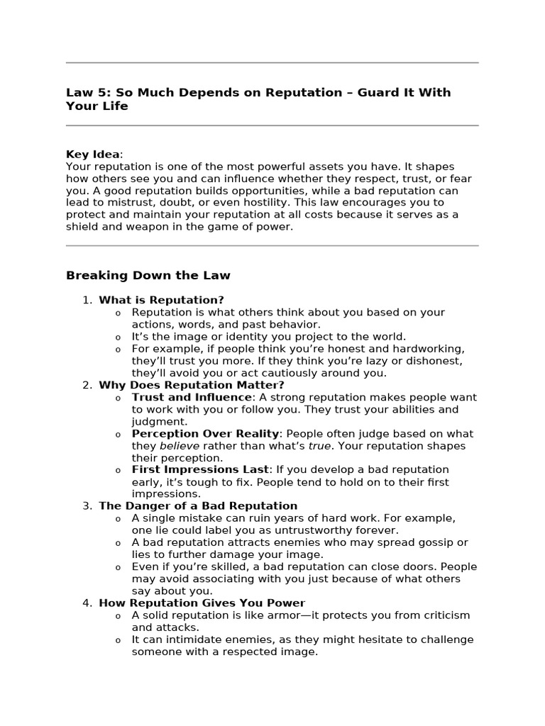 Protect Your Reputation | PDF | Reputation | Social Psychology