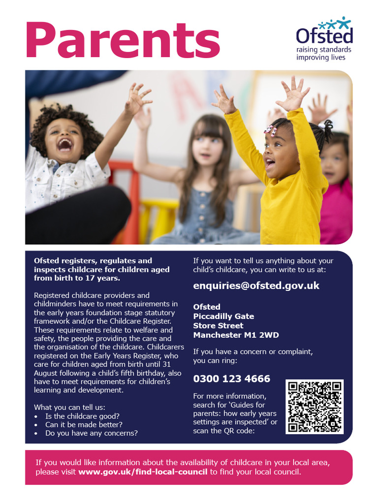 Ofsted Poster For Parents Childcare 2024 | PDF