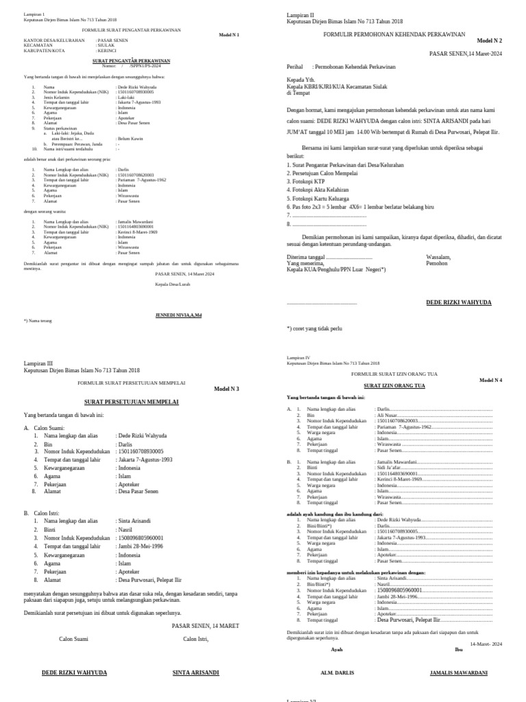surat Nikah baru Model N1-N6 windi | PDF