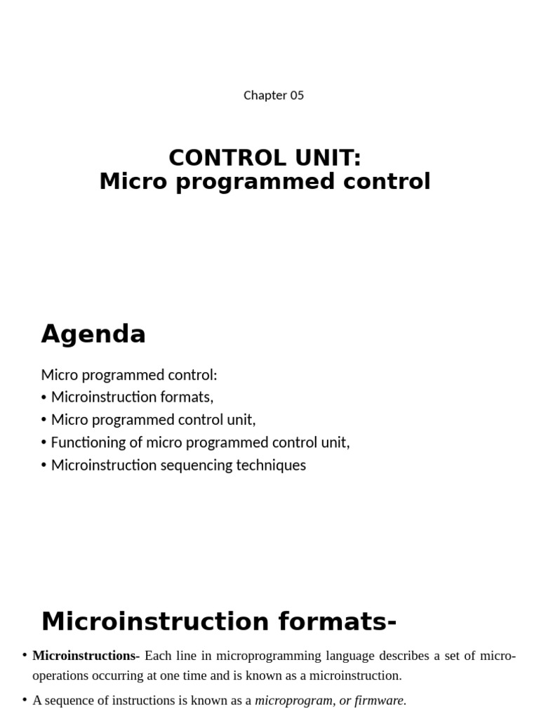 Chap-05b Micro Programmed Control | PDF | Central Processing Unit | Software Engineering