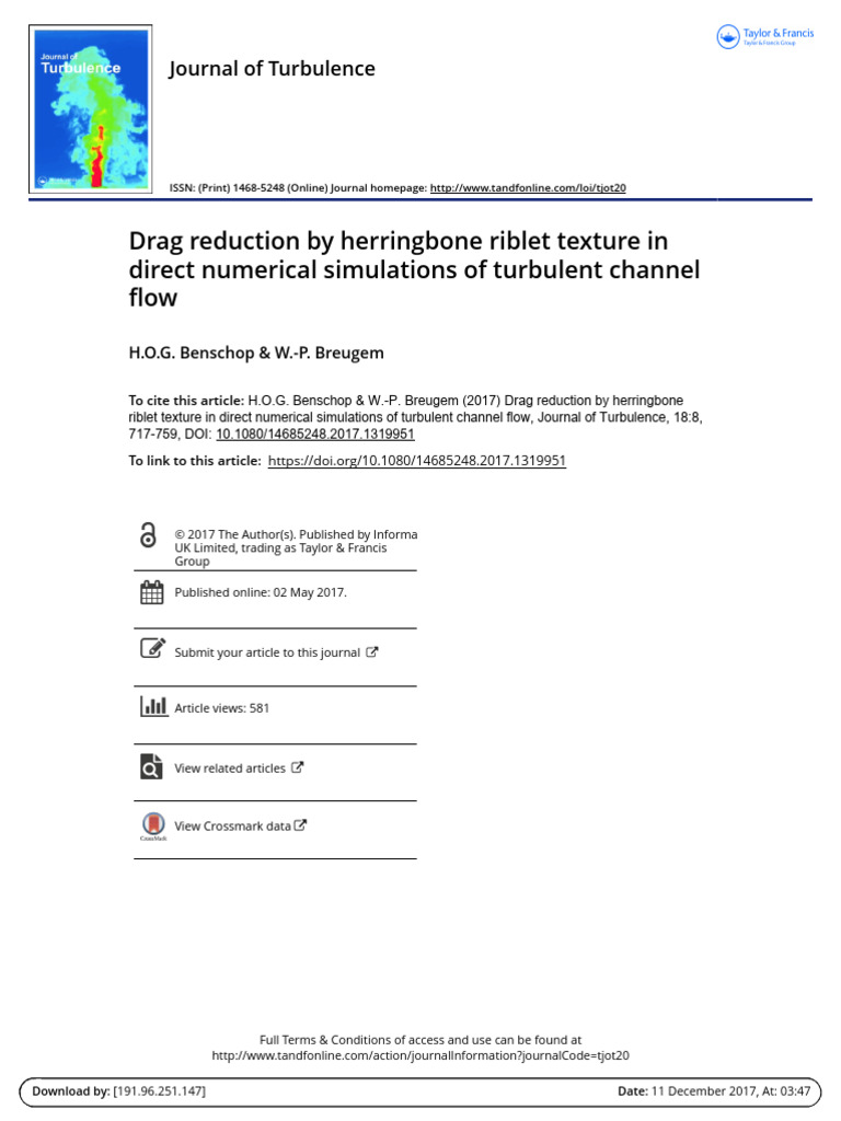 Drag_reduction_by_herringbone_riblet_texture_in_di | PDF | Boundary ...