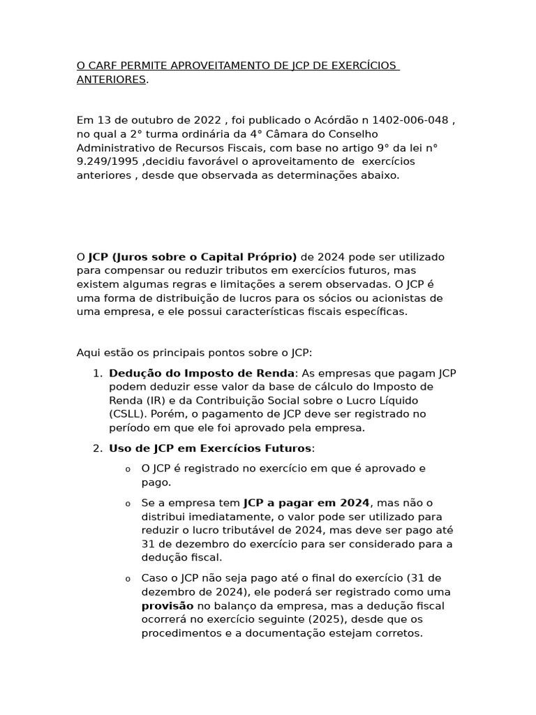 Estudo de JCP Exercicios | PDF