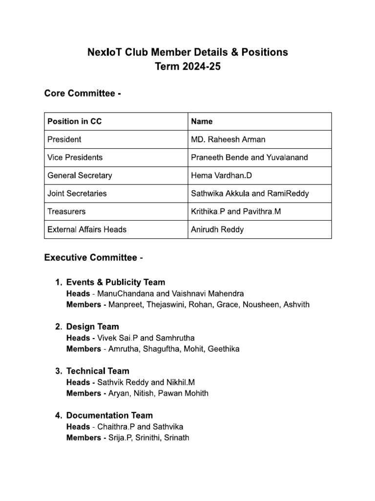 Club Member Details | PDF