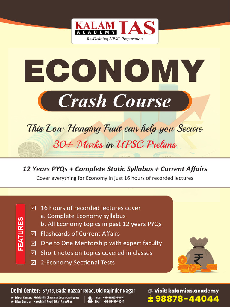 Economy Crash Course 2025 (CSE Prlims) | PDF | Economies | Macroeconomics