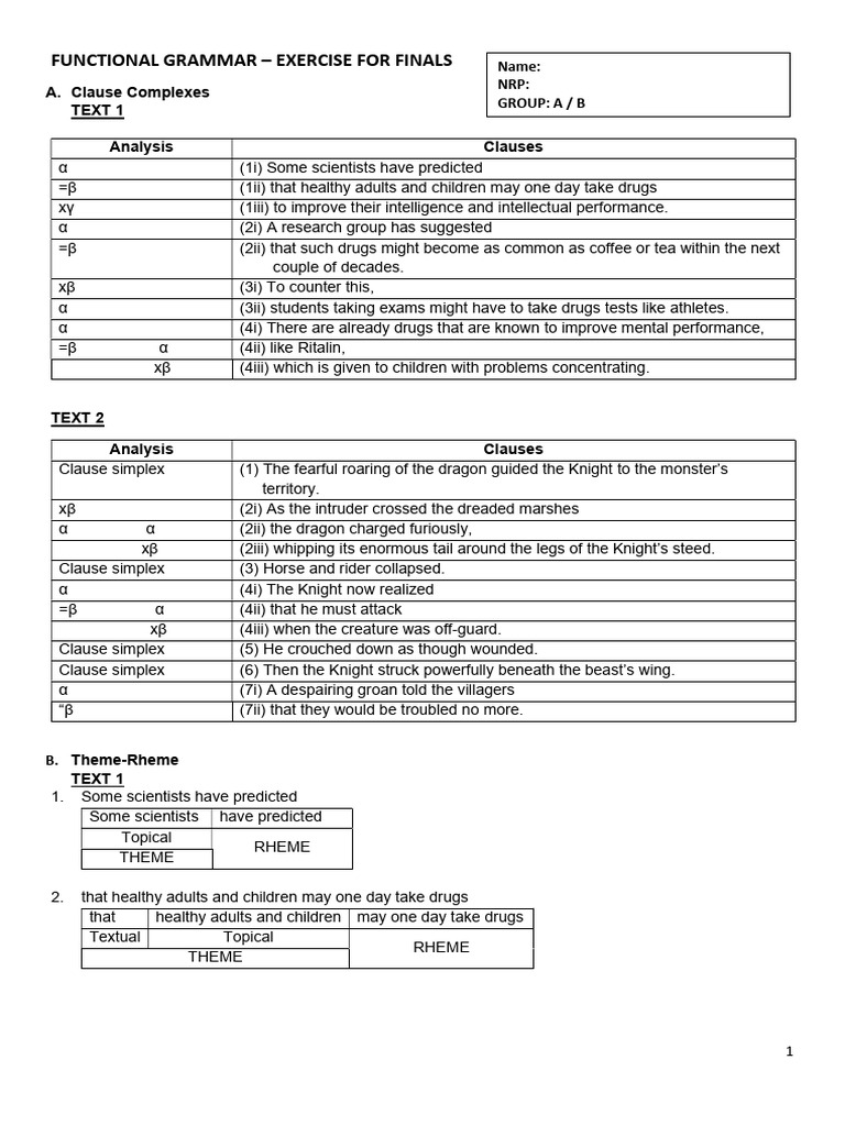 Answer Key Finals Exercises | PDF