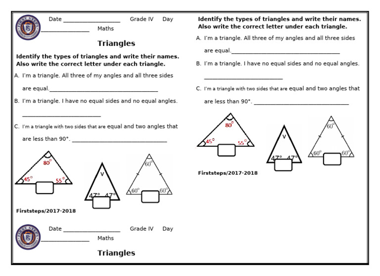 Types of Triangle Worksheet New | PDF