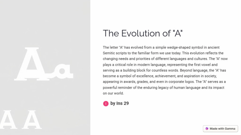 The Evolution of the Letter "A" | PDF